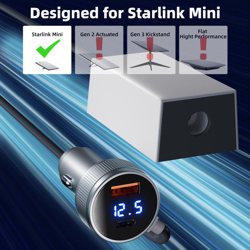 Starlink Mini 12V to 36V Car Power Supply | Cigarette Lighter with USB ...